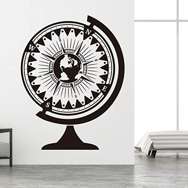 VODOE Compass Wall Decal World Map Wall Decal Modern Life Abstract ...