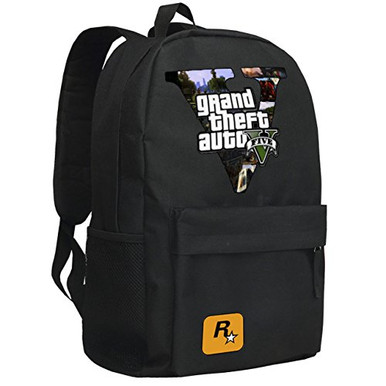 Grand Theft Game Auto 5 Bag Cool GTA5 Black Sports Style A Backpack ...