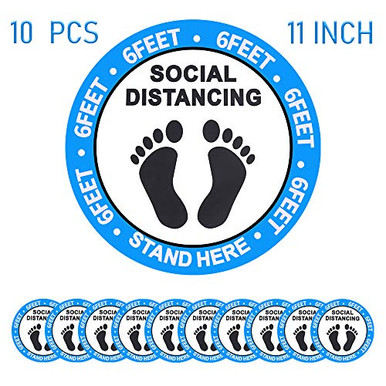 10 Pack 11 Social Distance Floor Stickers?Big 6 Feet Apart Stickers ...
