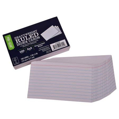 Heavyweight Ruled Index Cards 100 Count 3x5 - Warehousesoverstock