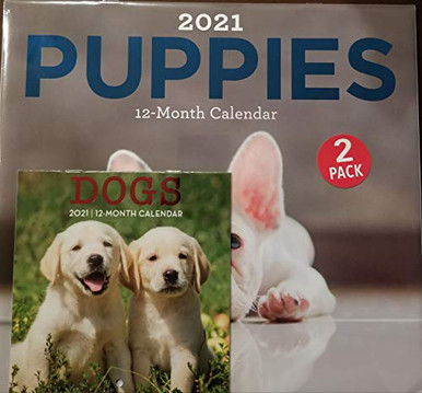 2021 Puppies Wall Calendar 11x12 Dogs 6x6 - Warehousesoverstock