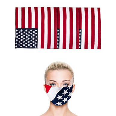 3 Pack - 100 Cotton U S Flag Bandana - Face Mask for Dust and Sun ...