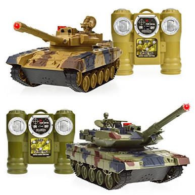 Dynasty Toys Laser Tag Tanks - LED Battling Tanks Toys - Set of 2 RC ...