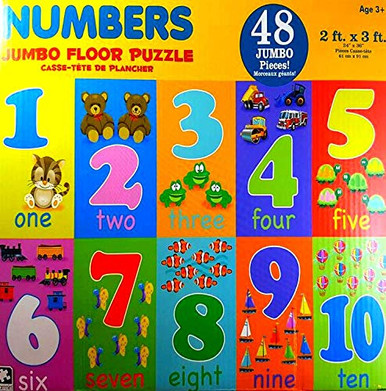 Learn Numbers Educational Large Floor Puzzle for Kids Jungle Animals ...