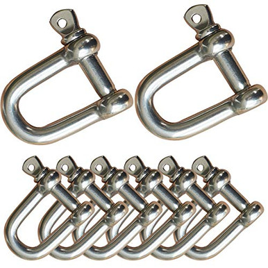 8PCS 5-16 Stainless Steel Anchor Shackle 8MM Screw Pin Anchor Shackle ...