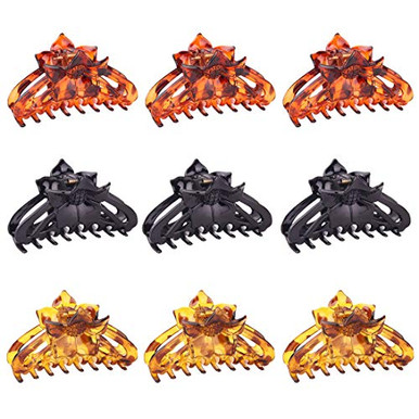 9 Pack Large Flower Plastic Octopus Hair Claw Clips Clutcher Crab Jaw ...