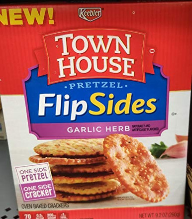 Keebler Town House Garlic Herb FlipSides Pretzel Crackers 9 2 oz pack ...
