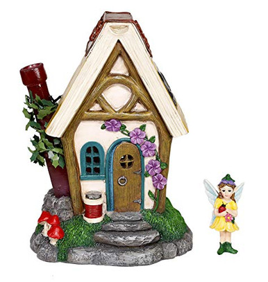 Alpine Corporation ZEN826SLR Warm Welcome Solar House w-Nerida Fairy ...