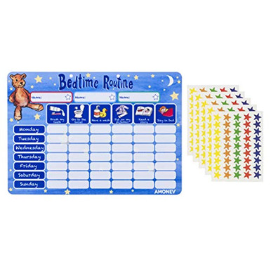 Amonev Magnetic Bedtime Routine Chart Reward Chart and Sleep Trainer ...