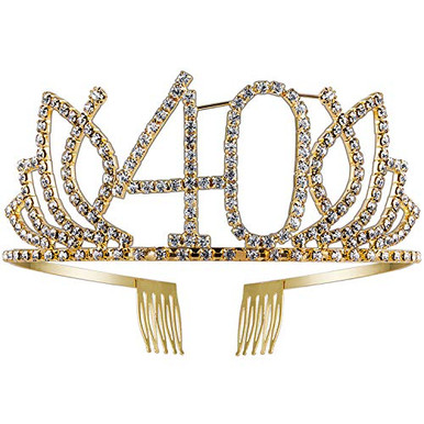 Crownguide Queen 40th Birthday Tiaras Crowns Prom Costume Bridal Womens ...