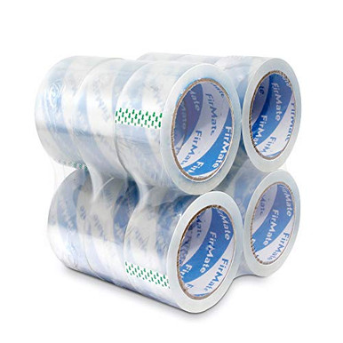 FirMate Clear Packing Tape Refill 12 Rolls 2-5 mil Thick 1-88 inch Wide ...