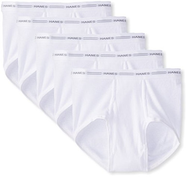 Hanes Mens 5-Pack Full Rise Briefs White Medium - Warehousesoverstock