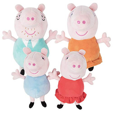Peppa Pig Family Plush Toy 4 Pack - Includes Daddy Mummy Peppa and ...