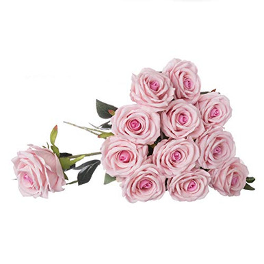Royal Imports Artificial Pink Roses 1 Dozen Realistic Silk Touch 30 ...