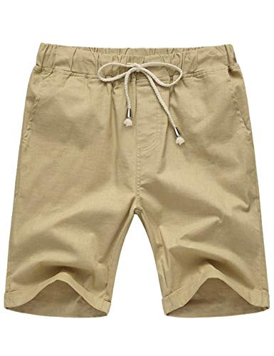 COOFANDY Mens Cotton Linen Casual Lightweight Elastic Waist Drawstring ...
