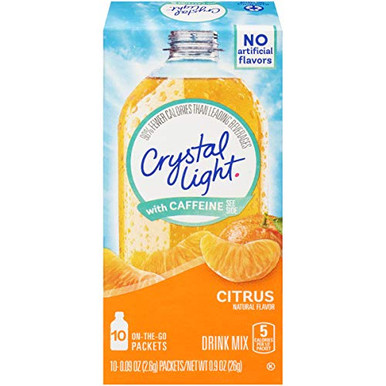 Crystal Light Citrus Energy Drink Mix with Caffeine -10 On-the-Go ...