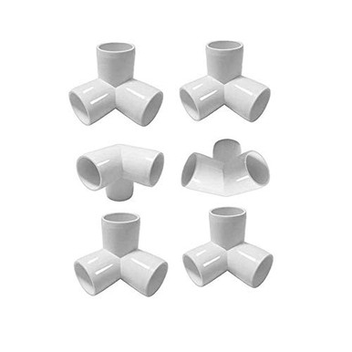 Linksworld 3 Way PVC Corner Fitting 3-4 PVC Elbow Corner Side Outlet ...