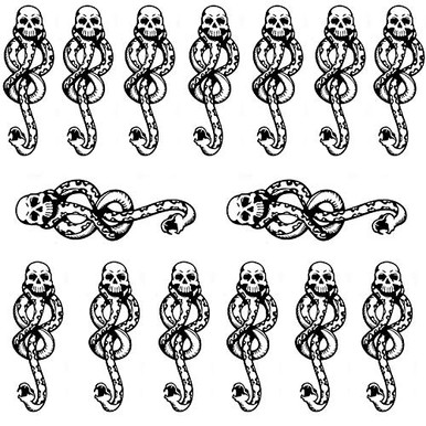 Leoars Small Temporary Tattoos Sticker Death Eaters Dark Mark Mamba ...