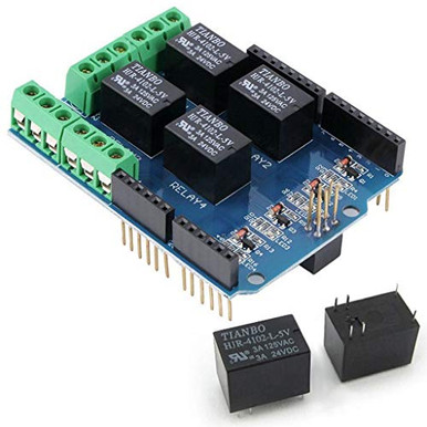 DAOKI 4 Channel 5v Relay Shield Module for Arduino UNO R3 Relay Shield ...
