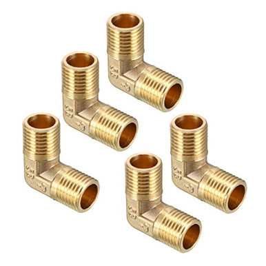 uxcell Brass Elbow Pipe Fitting 90 Degree G1-4 Male X G1-4 Male Connector 5pcs - Warehousesoverstock