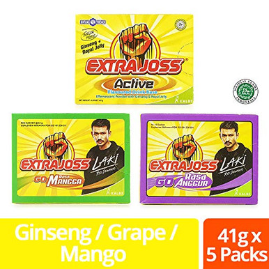 Extra Joss Active Energy Drink Powder Ginseng Grape Mango Flavour Halal ...