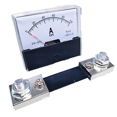 Analog Panel AMP Current Ammeter Meter Gauge DH-670 0-100A DC and Shunt ...