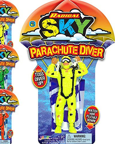 JA-RU Big Parachute Toy -1 Unit Assorted Color- Childrens Flying Toys ...