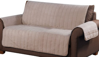Tailor Fit Microsuede Love Seat with Stain Repellant/Waterproof Backing ...