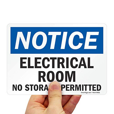 SmartSign Notice - Electrical Room No Storage Permitted Label - 5 x 7 ...