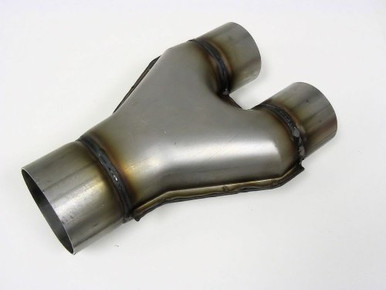 Exhaust Stamped Y Pipe 3-00 Diameter Single Inlet to 2-50 Diameter Dual ...