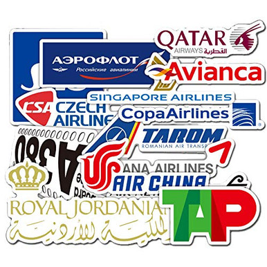 55Pcs Airline Logo Theme Stickers Variety Vinyl Car Sticker Motorcycle ...