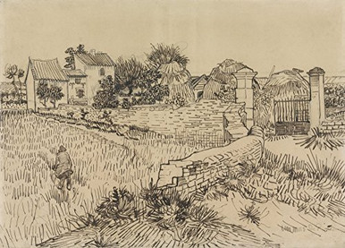 Farm In Provence By Vincent Van Gogh C 1888 Dutch Drawing Pencil Pen ...