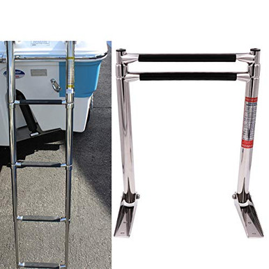 2 Step Stainless Steel Boat Telescoping Ladder Swim Step Over Platform ...