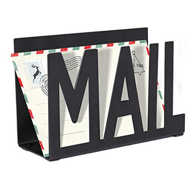 Desktop Cutout Mail Letter Holder Black Metal Sturdy Mail Organizer ...
