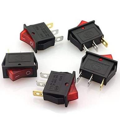 Magicandshell 5-Pack Rocker Power Switch 16A 250V AC 3 Pin 2 Position ...