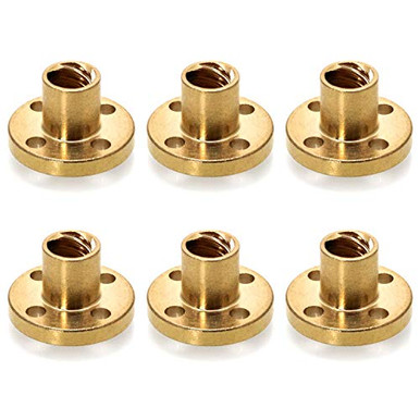 QWORK 6 Pcs Trapezoidal T8 Screw Brass Nut for T8 Lead Screw of 3D ...