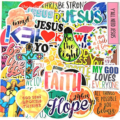 Jesus Christian Stickers Religious Bible Laptop Faith Stickers Cross ...