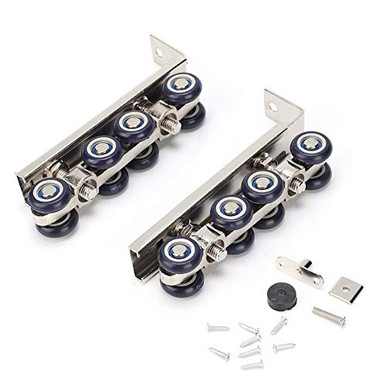 Fdit 8 Wheels Door Track Pulley Hanging Wheel Sliding Door Floor Track ...