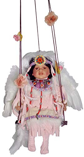 Cathay Collection 16" Indian Doll with Angel Wings on Swing (Pink ...