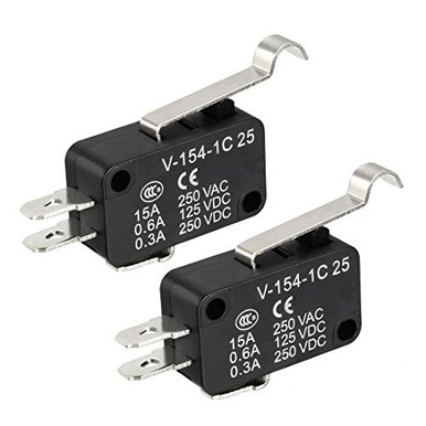 uxcell 2Pcs V-154-1C25 Micro Limit Switch Momentary SPDT NO NC 3 Pin ...
