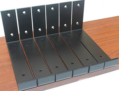 6 Pack - 7-5L x 4H x 1-5W 5mm Thick Black Hook Brackets Hook Iron Shelf ...