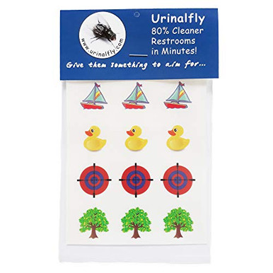Urinal Fly Toilet Stickers 12 Pack Potty Targets-Duck Boat Tree Target ...