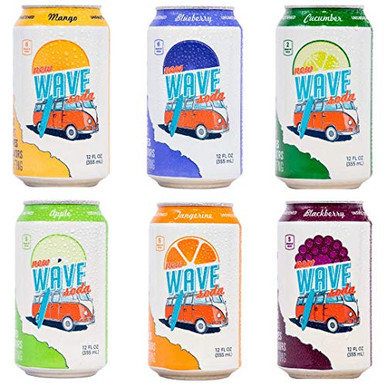 New Wave Soda Variety Pack Natural Soda Sparkling Water Canned Fruit ...