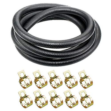Zemoner 3-8 Inch 2 Meter 6 Ft- Gas Fuel Line with 10 Pcs Hose Clamps ...