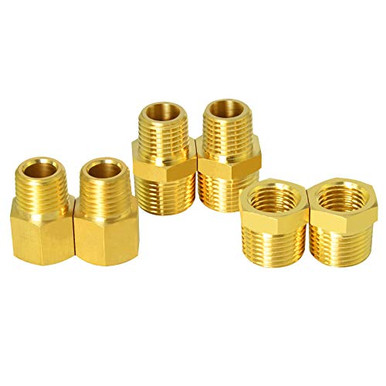 Gasher 6PCS Brass Pipe Fitting Hex Bushing Reducer Adapter Reducing Hex ...