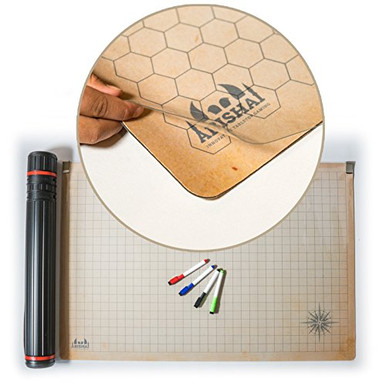 RPG Battle Grid Mat - 24" x 36" Double Sided Neoprene Mat Plus Dry ...