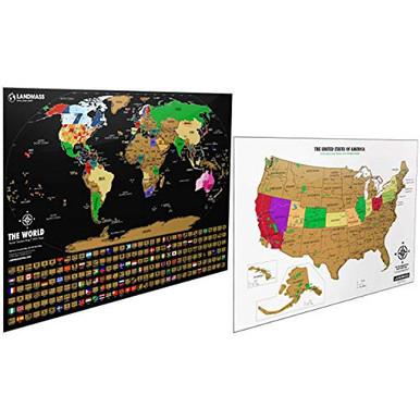 Landmass Scratch Off Map Of The USA - Extra Large Scratch Off World Map ...