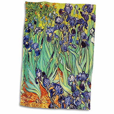 3D Rose Irises by Vincent Van Gogh 1889-Purple Flowers Iris Garden-Copy ...