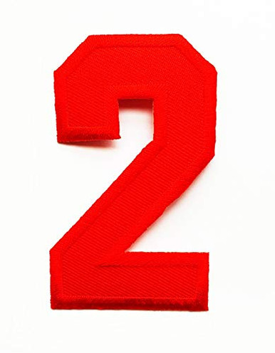 3 INCH Red Number 2 Patches Appliques Fabric Decorating for Hat Cap ...