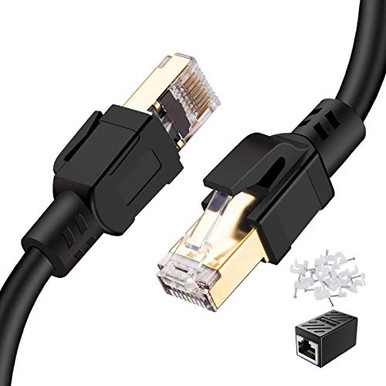 Cat 8 Ethernet Cable 20 ft Heavy Duty-Triple Shielded Network Cable LAN ...